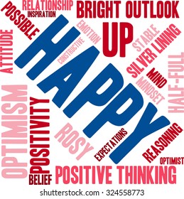 Happy Word Cloud On White Background Stock Vector (Royalty Free ...