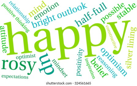 Happy Word Cloud On White Background Stock Vector (Royalty Free ...