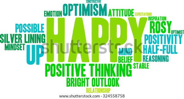 Happy Word Cloud On White Background Stock Vector (Royalty Free ...
