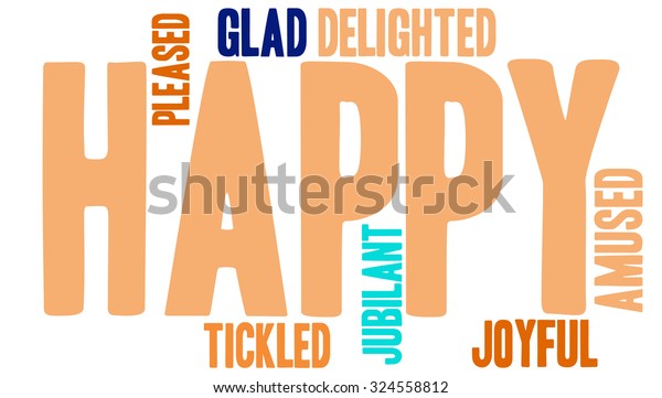 Happy Word Cloud On White Background Stock Vector (Royalty Free ...