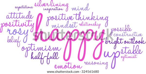 Happy Word Cloud On White Background Stock Vector (Royalty Free ...