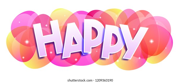 Happy Word Creative Banner Stock Vector (Royalty Free) 1209363190 ...