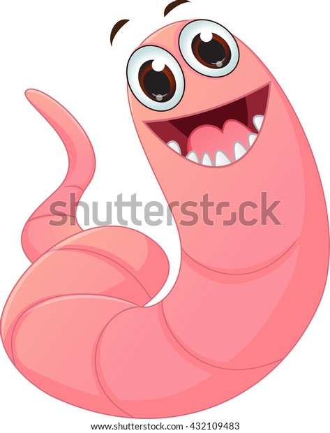 Happy Worm Cartoon Stock Vector (Royalty Free) 432109483
