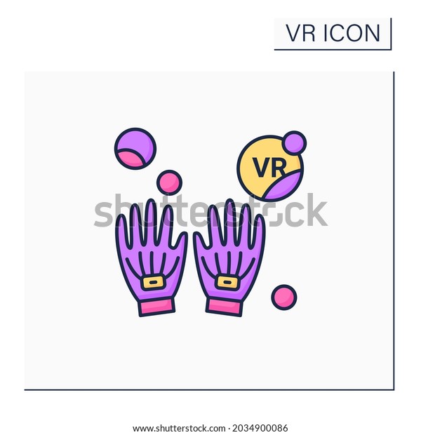 Haptic Gloves Color Icon Special Virtual Stock Vector (Royalty Free ...