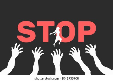 Harassment Vector Illustration Flat Silhouette Banner Stock Vector ...