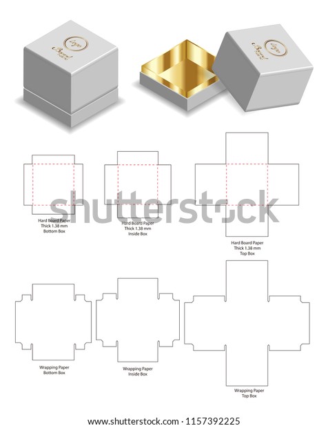 Hard Board Paper Rigid Box 3d Stock Vector (Royalty Free) 1157392225 ...