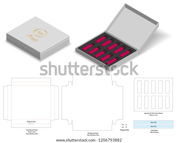 Hard Board Paper Rigid Box 3d Stock Vector (Royalty Free) 1206793882