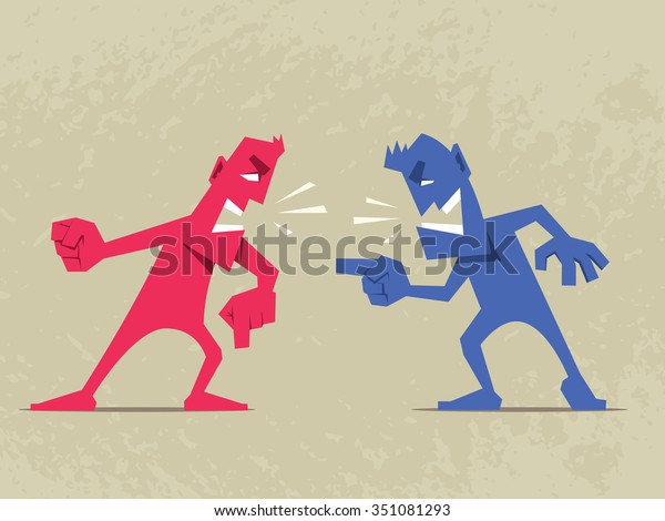 Hard Conversation Two Angry Men Arguing Stock Vector (Royalty Free ...