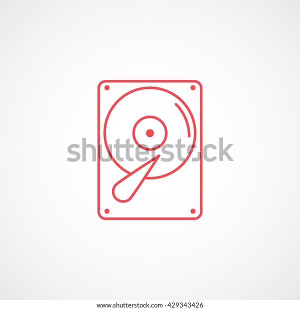 Hard Disc Drive Red Icon On Stock Vector (Royalty Free) 429343426 ...