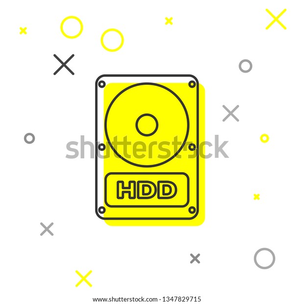 Hard Disk Drive Hdd Line Icon Stock Vector (Royalty Free) 1347829715 ...