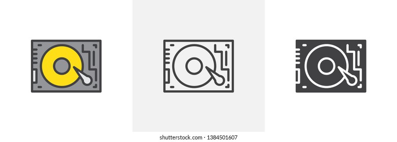Hard Disk Drive Icon Line Glyph Stock Vector (Royalty Free) 1384501607 ...