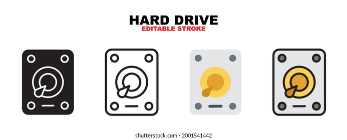 Hard Drive Icon Set Different Styles Stock Vector (Royalty Free ...