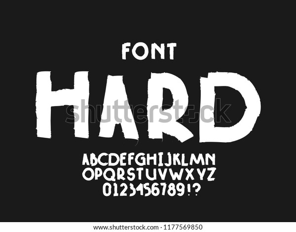 Hard Font Vector Alphabet Letters Numbers Stock Vector (Royalty Free ...