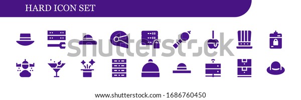 Hard Icon Set 18 Filled Hard Stock Vector (Royalty Free) 1686760450 ...