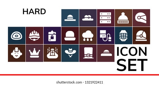 Hard Icon Set 19 Filled Hard Stock Vector (Royalty Free) 1321922411 ...