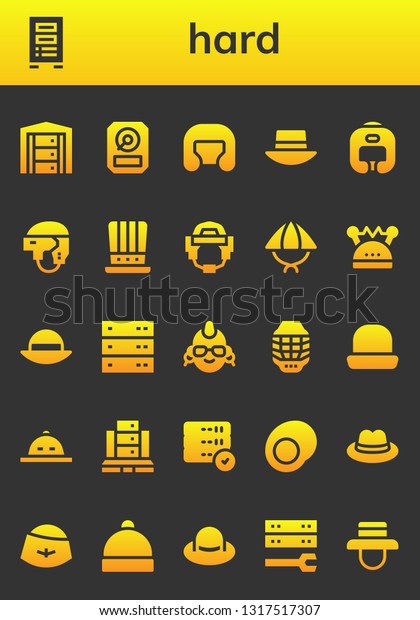 Hard Icon Set 26 Filled Hard Stock Vector (Royalty Free) 1317517307 ...