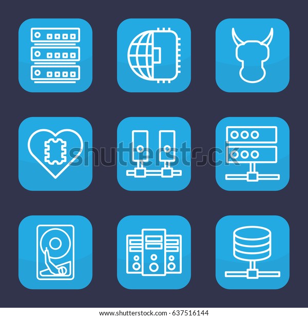 Hard Icon Set 9 Outline Hard Stock Vector (Royalty Free) 637516144 ...