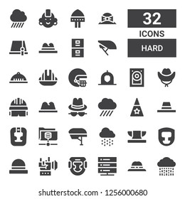 Hard Icon Set Collection 32 Filled Stock Vector (Royalty Free ...