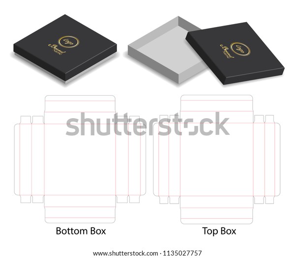 Hard Paper Box 3d Mockup Dieline Stock Vector (Royalty Free) 1135027757
