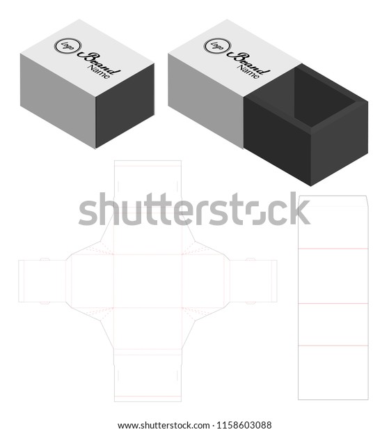 Hard Paper Sleeve Slide Box 3d Stock Vector (Royalty Free) 1158603088 ...
