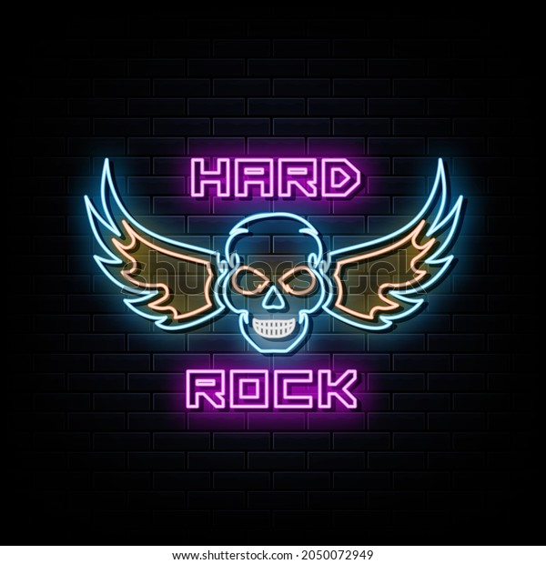 Hard Rock Neon Signs Vector Design Stock Vector (Royalty Free ...
