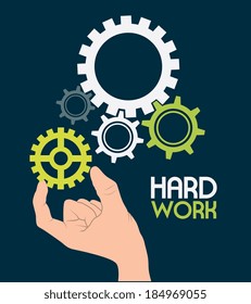 Hard Work Design Over Blue Background Stock Vector (Royalty Free ...