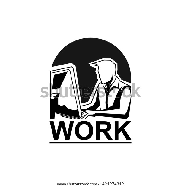 Hard Work Illustration Logo Stock Vector (Royalty Free) 1421974319 ...