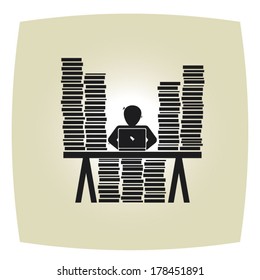 Hard Working Pictogram Vector Work Office Stock Vector (Royalty Free ...