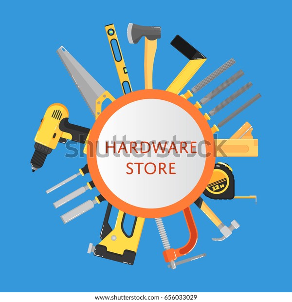 Hardware Store Banner Building Tools Vector Stock Vector (Royalty Free ...