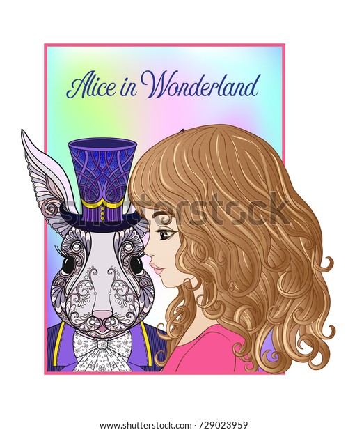 Hare Rabbit Hat Fairy Tale Stock Vector (Royalty Free) 729023959 ...