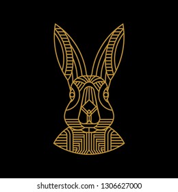 Hare Rabbit Head Illustration Stock Vector (Royalty Free) 1306627000 ...