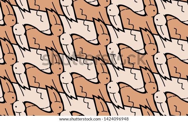 Escher 스타일의 가로 또는 토끼 쪽맞춤, 스톡 벡터(로열티 프리) 1424096948 | Shutterstock