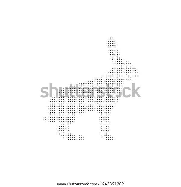 Hare Symbol Filled Black Dots Pointillism Stock Vector (Royalty Free ...