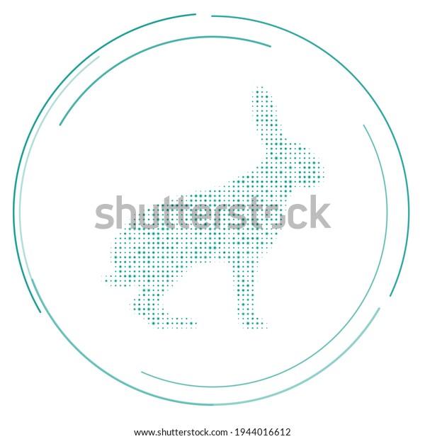 Hare Symbol Filled Teal Dots Pointillism Stock Vector (Royalty Free ...