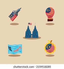 Hari Merdeka Icons Vector Style Stock Vector (Royalty Free) 2159518285 ...