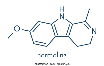 Harmaline Indole Alkaloid Molecule Found Syrian Stock Vector (Royalty ...