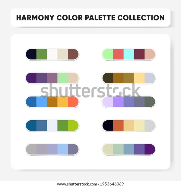 Harmony Color Palette Collection Set Stock Vector (Royalty Free ...