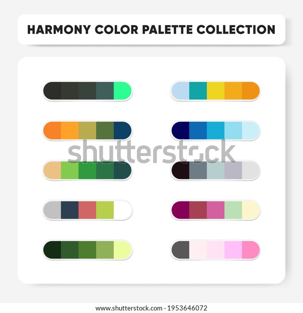 Harmony Color Palette Collection Set: เวกเตอร์สต็อก (ปลอดค่าลิขสิทธิ์ ...