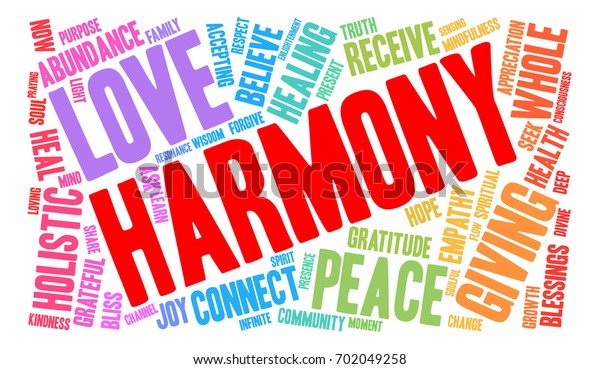 Harmony Word Cloud On White Background Stock Vector (Royalty Free ...