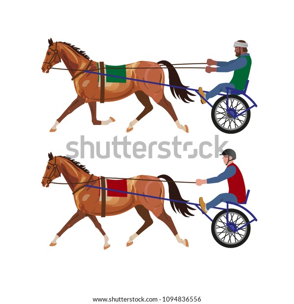 Harness Racing Set Vector Illustration Isolated Stock Vector (Royalty ...