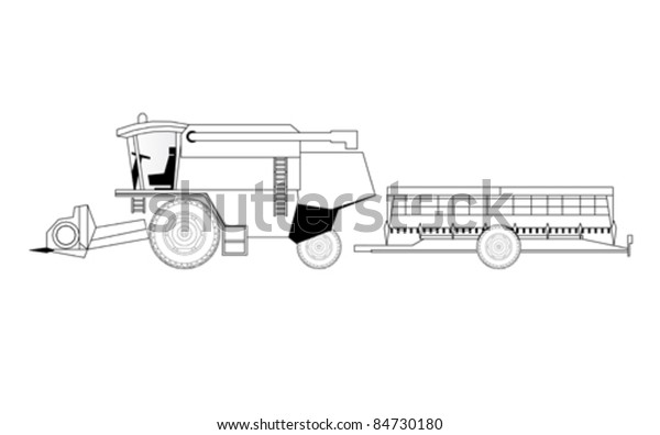 Harvester Tractor Agricultural Equipment Vector Stock Vector (Royalty ...