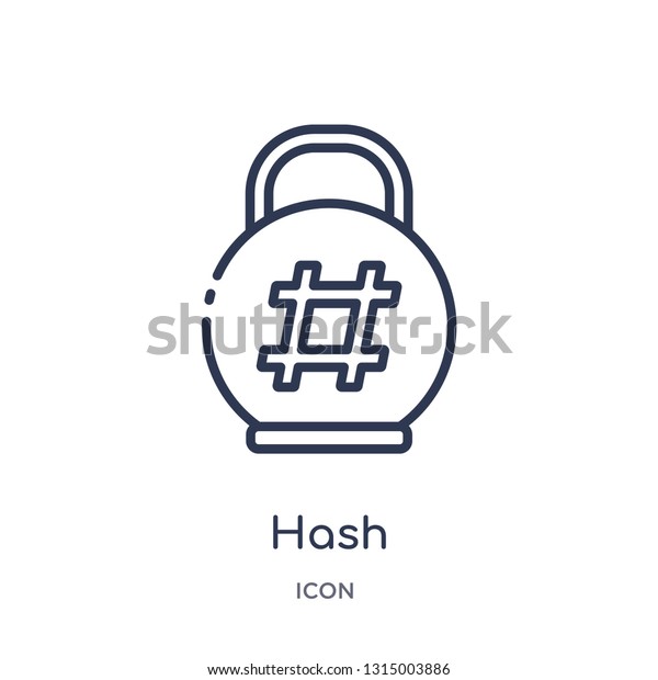 Hash Icon Security Outline Collection Thin Stock Vector (Royalty Free ...