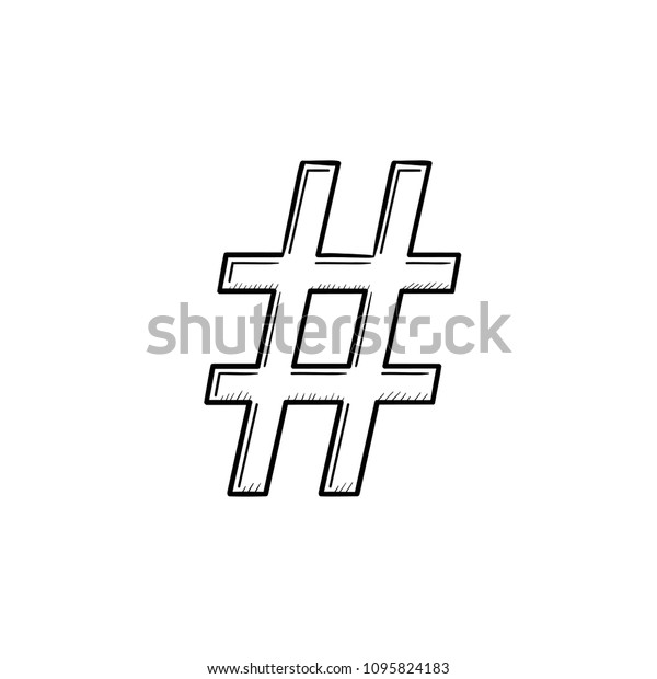 Hashtag Hand Drawn Outline Doodle Icon Stock Vector (Royalty Free ...