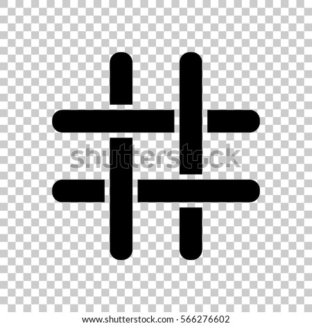 Hashtag Icon Black Icon On Transparent Stock Vector (Royalty Free ...