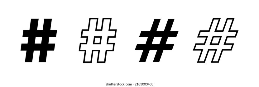 Hashtag Icon Vector Hashtag Sign Symbol Stock Vector (Royalty Free ...