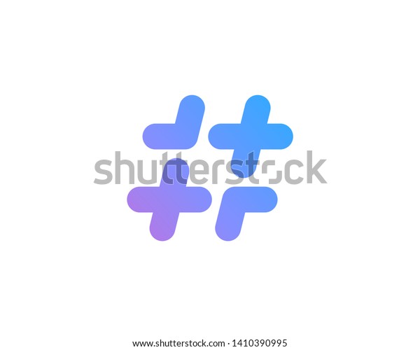 Hashtag Symbol Cross Plus Logo Icon Stock Vector (Royalty Free ...