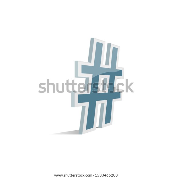 Hashtag Symbol Isolated White Background Vector Stock Vector (Royalty ...