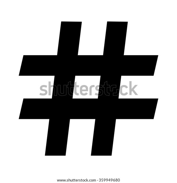 Hashtag Symbol On White Background Stock Vector (Royalty Free) 359949680