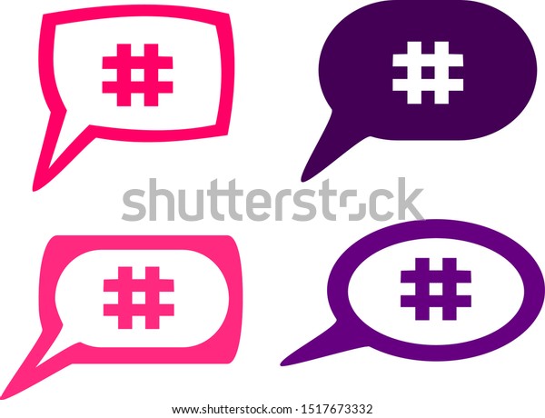 Hashtag Vector Illustration Four Hashtag Designs Stock Vector (Royalty ...