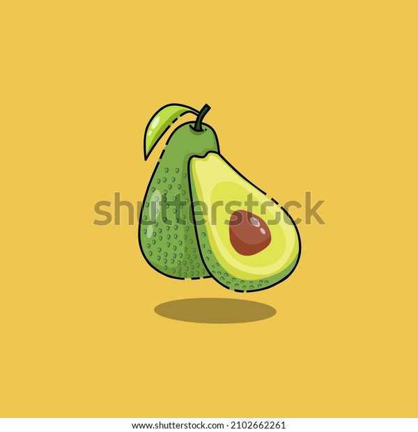 Hass Avocado Fruit Vector Illustration Isolated Stock Vector (Royalty ...